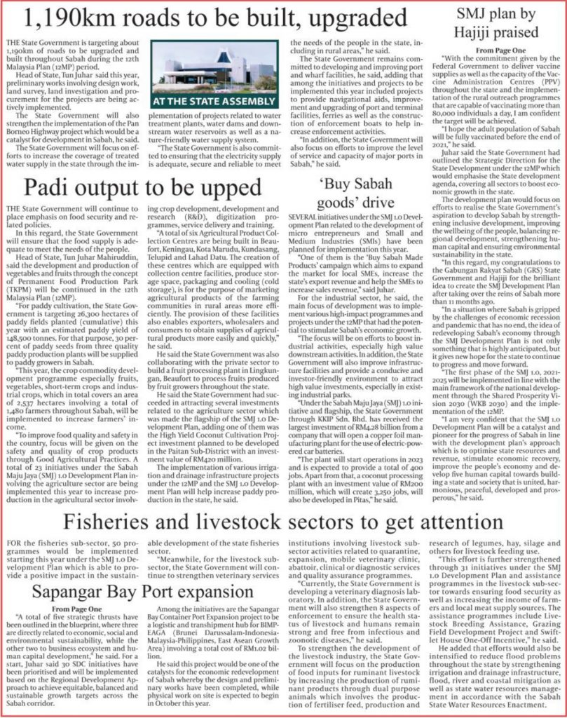 Sapangar Bay Port Expansion – The Sabah State Legislative Assembly – Sabah Ports Sdn. Bhd.