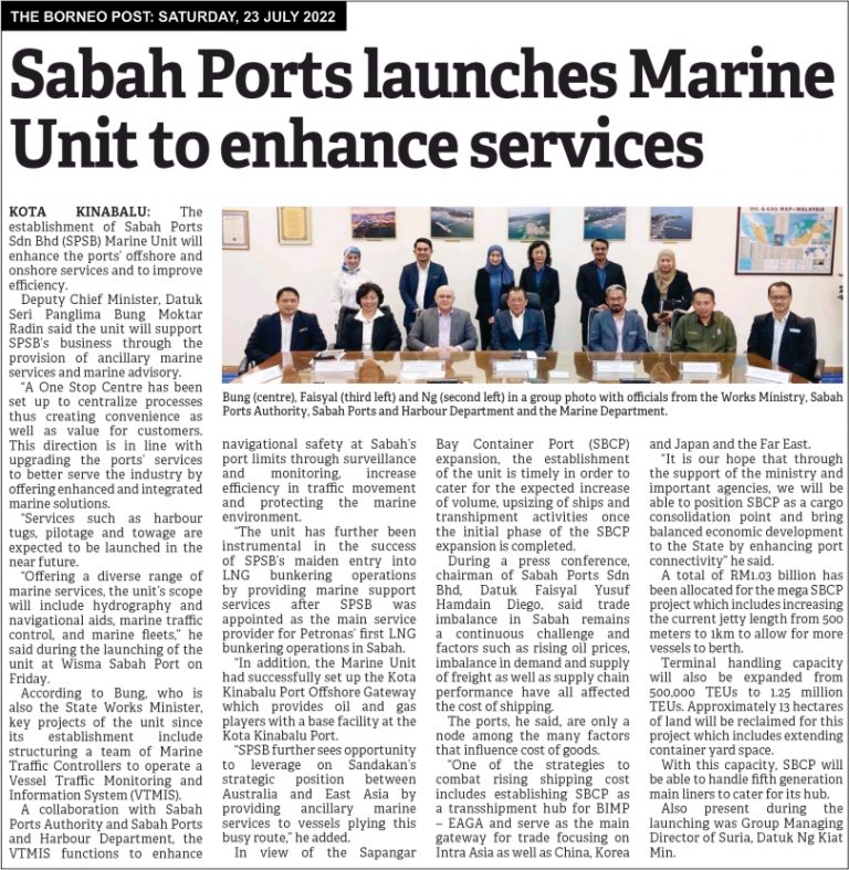 Sabah Ports Launches Marine Unit to Enhance Services – Sabah Ports Sdn ...